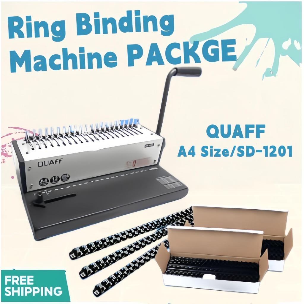 QUAFF Ring Binding Machine A4 Size SD-1201 + Ring Binder 14mm Black A4 Size 200pcs Promo Bundle ...