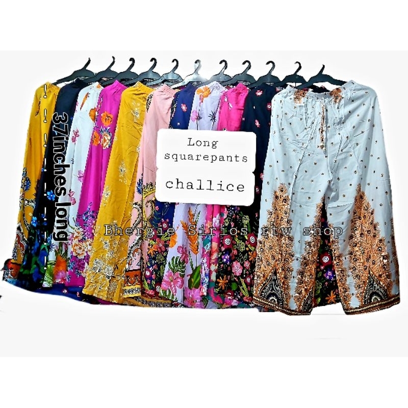 LONG CHALLIS SQUAREPANTS FOR ADULT CAN FIT MEDUIM TO XL ASSORTED PRINTS ...