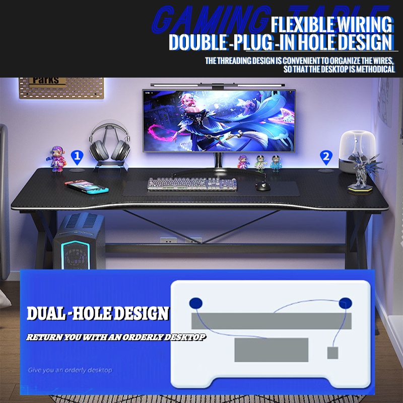 140×60CM Carbon Fiber Computer Table Modern Minimalist Gaming Table ...