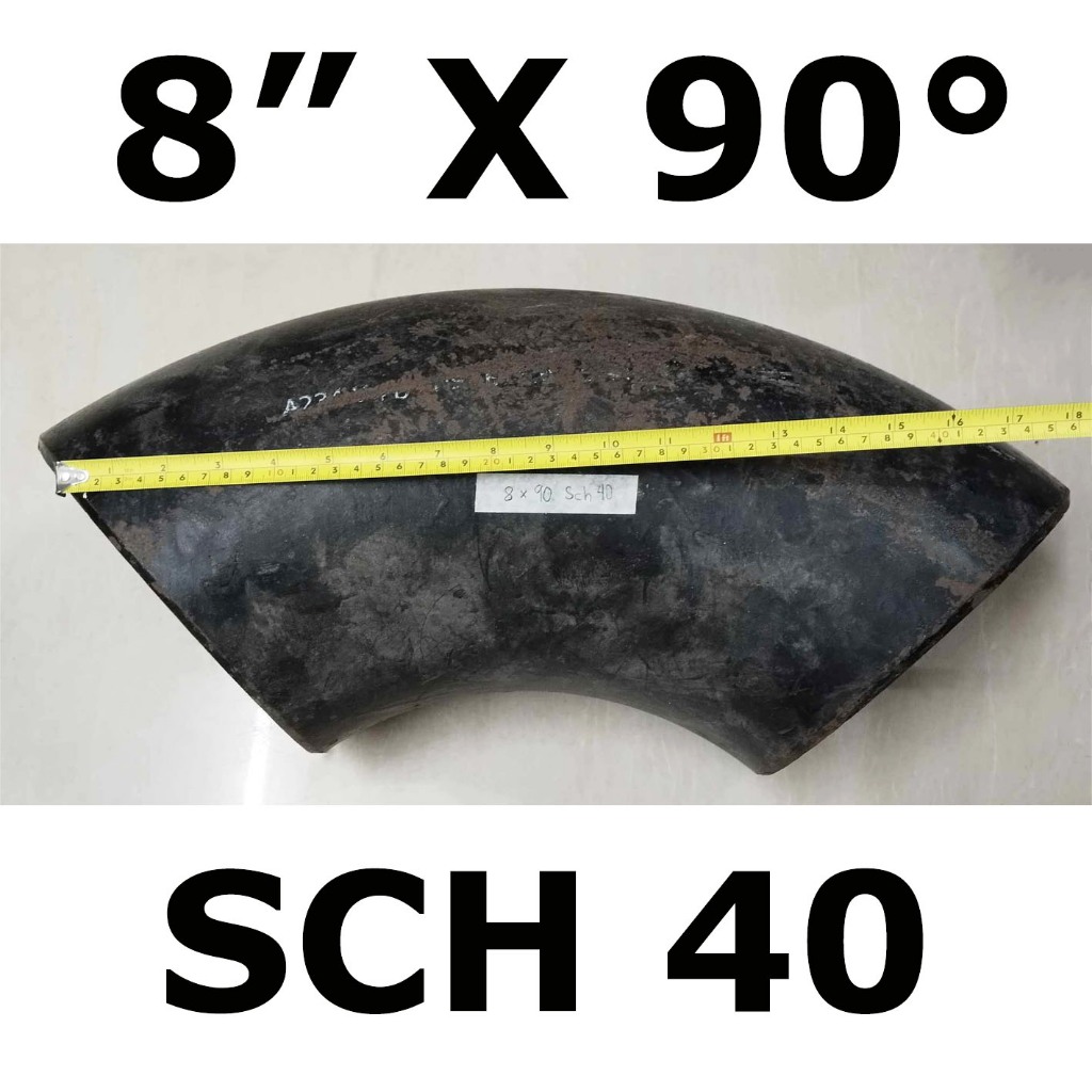 BI WELDING ELBOW 8" X 90° SCH40 SEAMLESS BLACK IRON === 8" X 90 ...