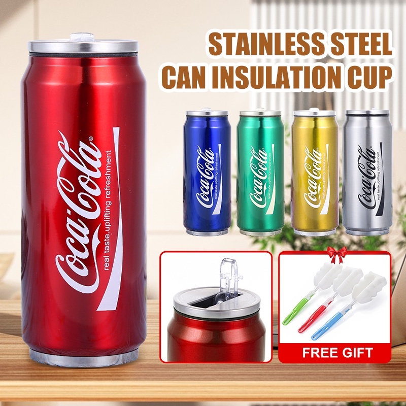 Vacuum Insulated Steel Straw Tumbler Hot Cold 500ML Coca Cola Coffee ...