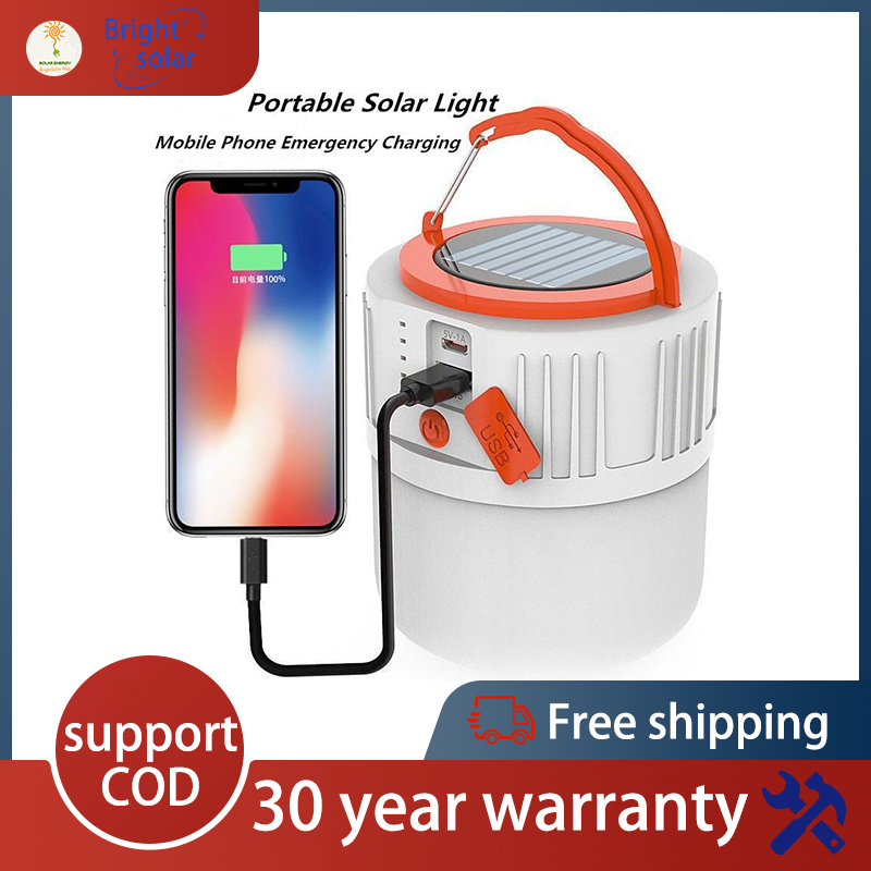 LED Solar bulb light Solar Emergency Charging Lamp with Power Bank Function | Shopee Philippines