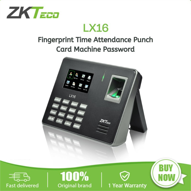 ZKTeco LX16 Fingerprint Time Attendance Machine Punch Card Machine ...