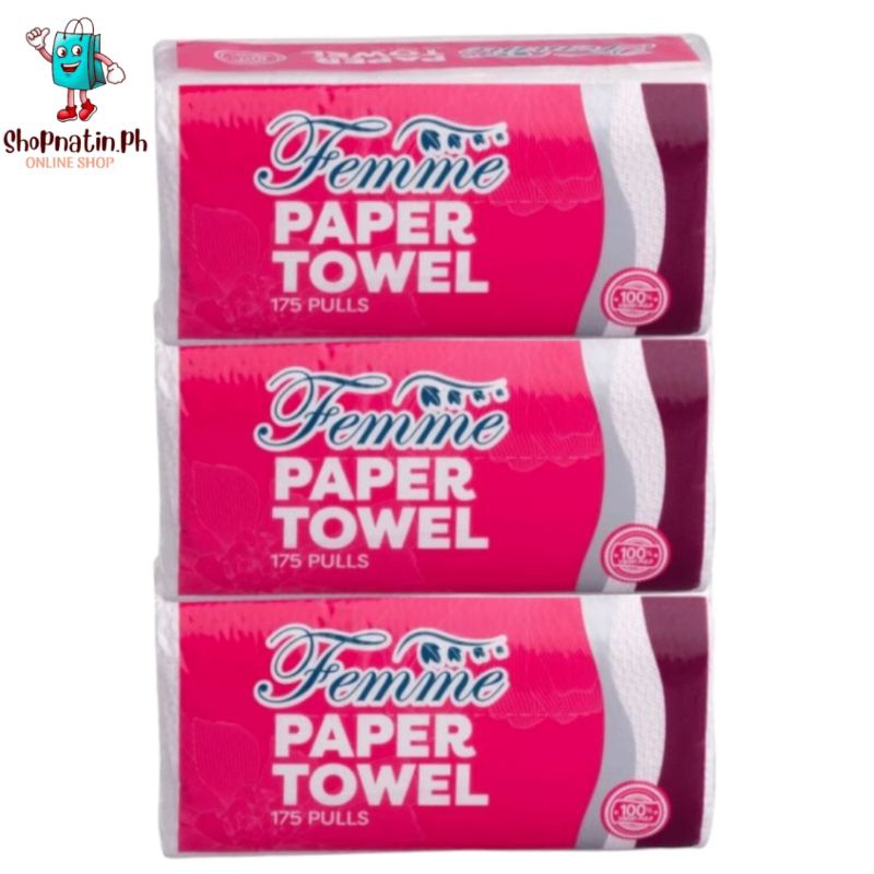 Femme Interfolded Paper Towel Tissue Set 175pulls | Shopee Philippines