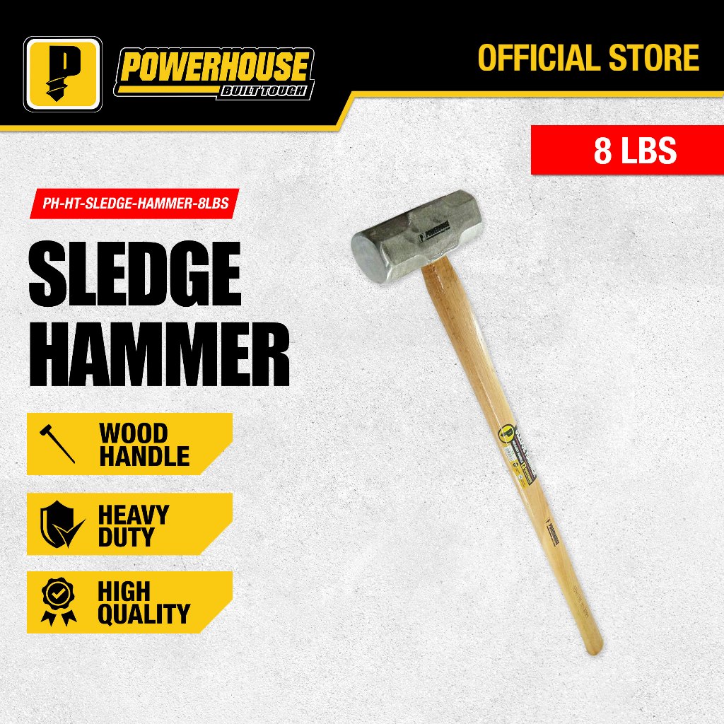 Powerhouse 8 Lbs Sledge Hammer with Hickory Wooden Handle PHHT | Shopee ...