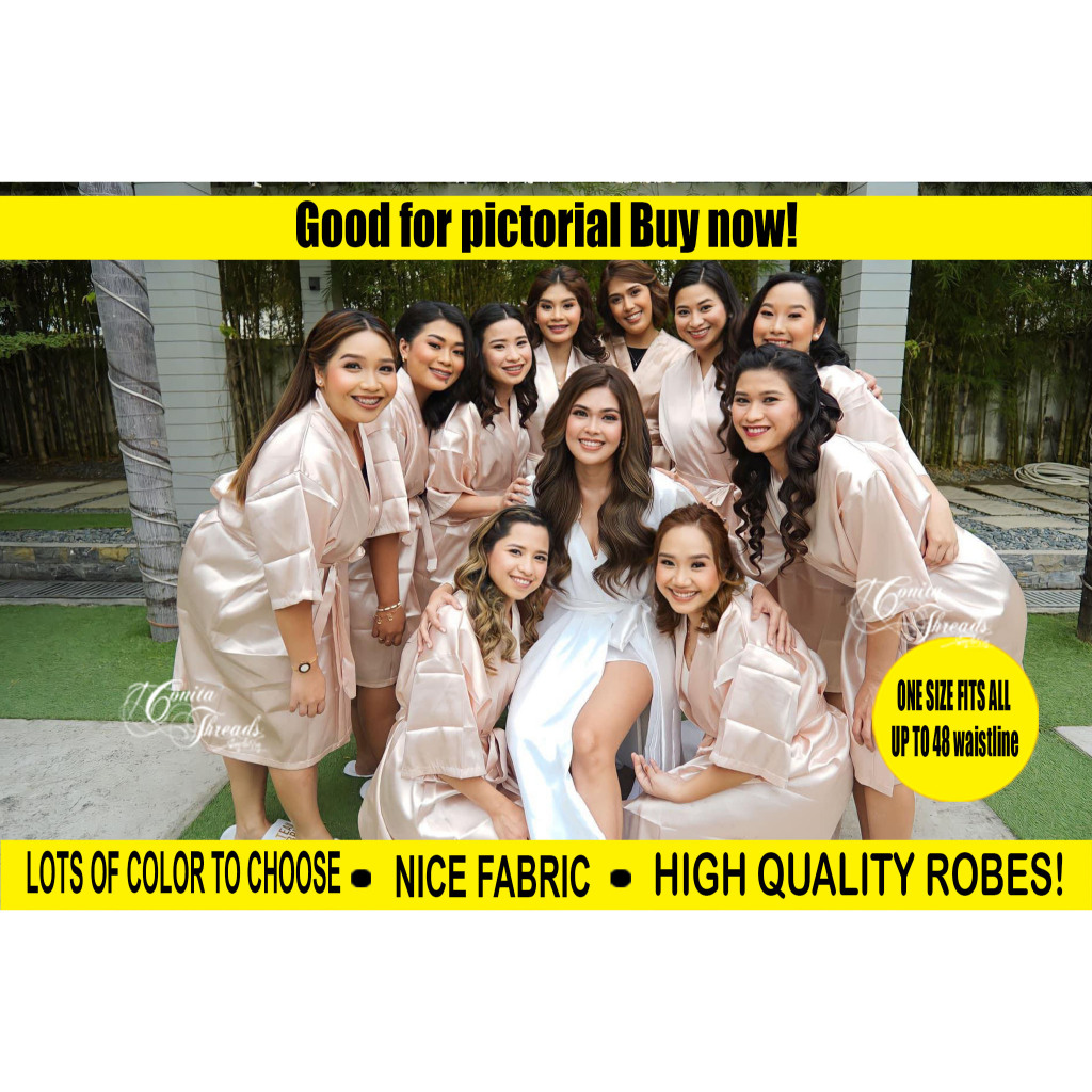 wedding bride bridesmaid silk robe entourage robe | Shopee Philippines