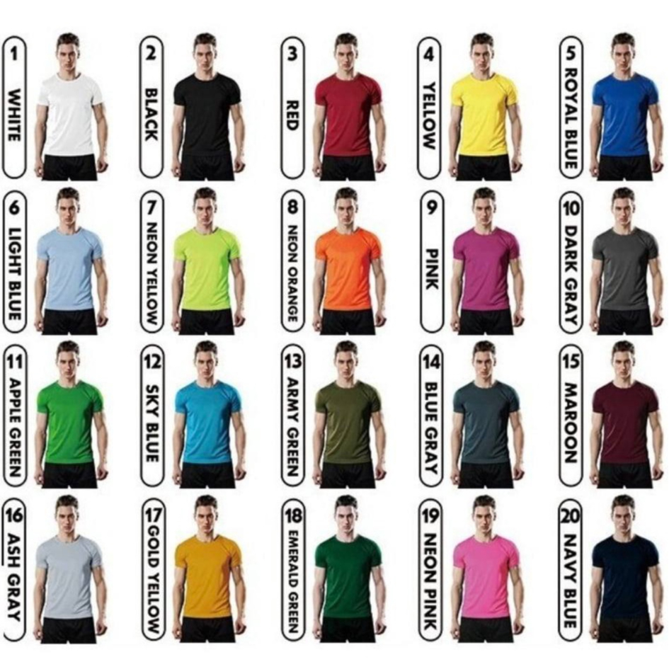 ACTIVE DRY COLORED T-SHIRT ROUND NECK PLAIN UNISEX | Shopee Philippines