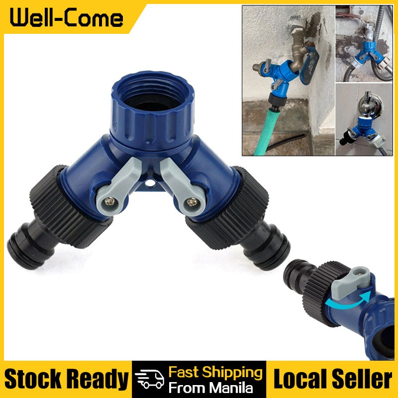 3/4" Water Tap Splitter 2 Way For 1/2" Caliber Quick Connector Adaptor ...