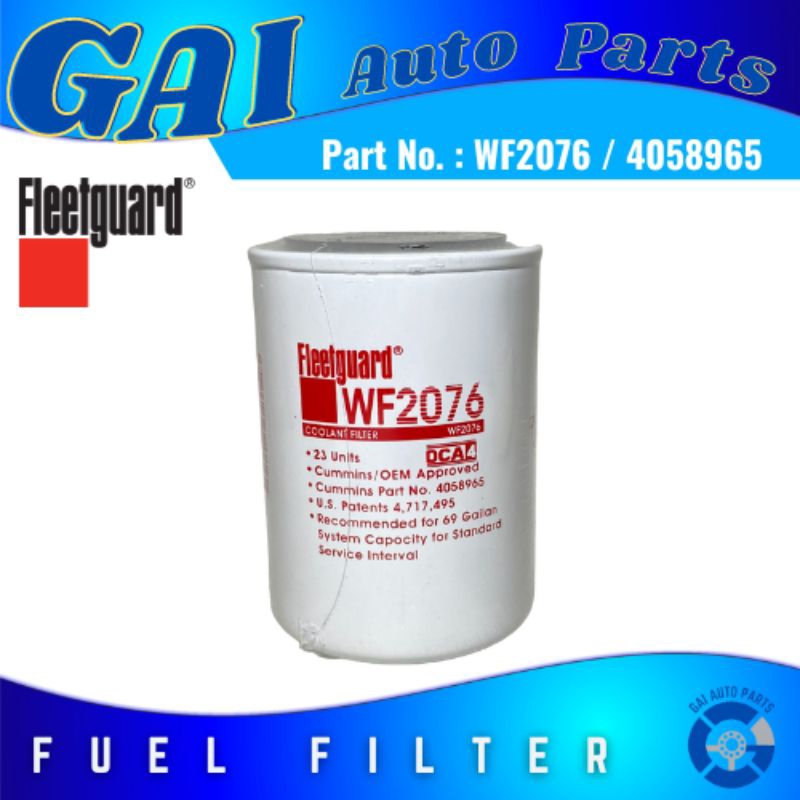 FLEETGUARD Coolant Filter (WF2076 / 4058965) Cummins/OEM Approved High ...