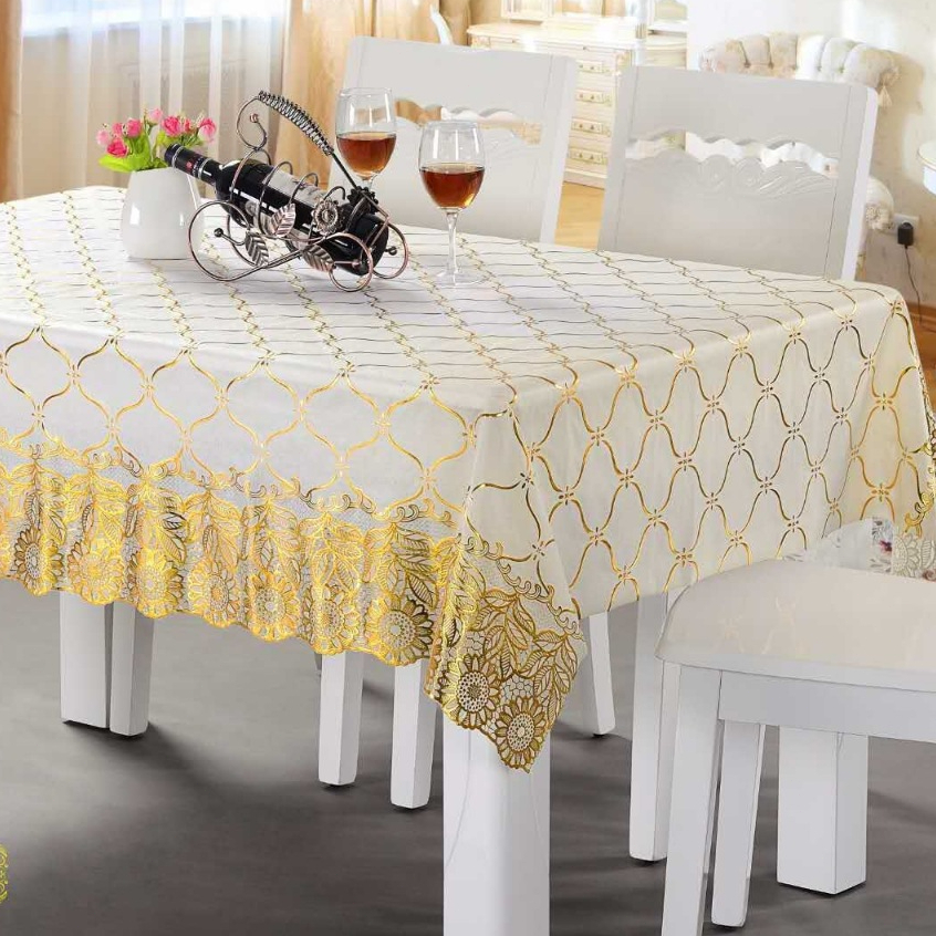 European Tablecloth Waterproof Oil Proof Avoid Wash Gold Stamp/Bronzing ...