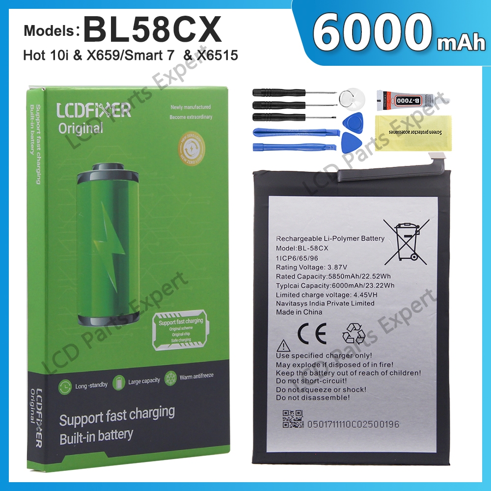 Battery For Infinix Hot 10i X659 / Smart 7 X6515 58CX Battery ...