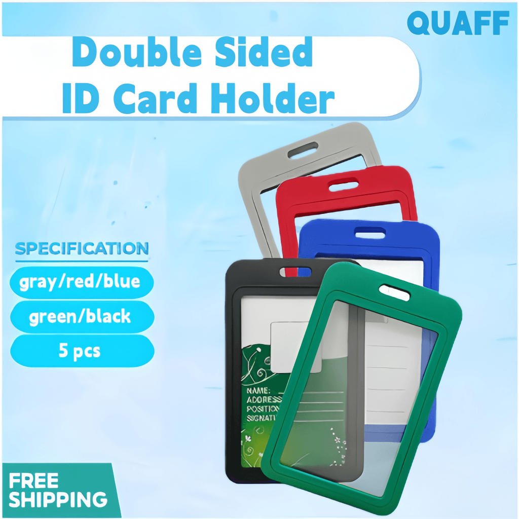 5pc Quaff ID Card Holder Vertical ID Case C104V ID Protector Double ...