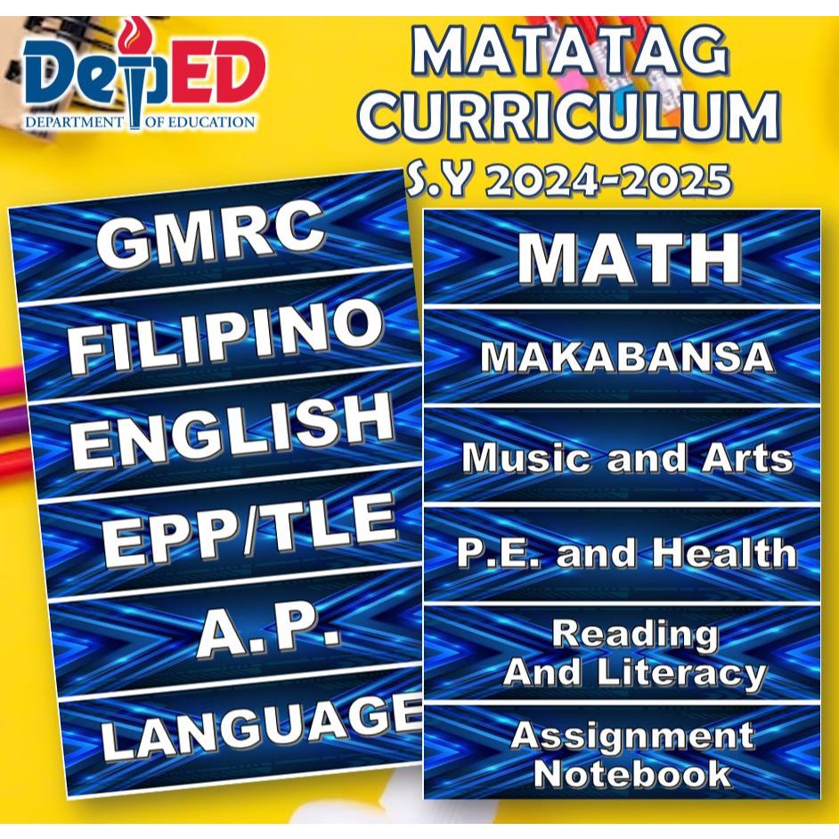 DEPED SUBJECT EASY TO PEEL WATER PROOF GLOSSY MATATAG CURRICULUM SY ...