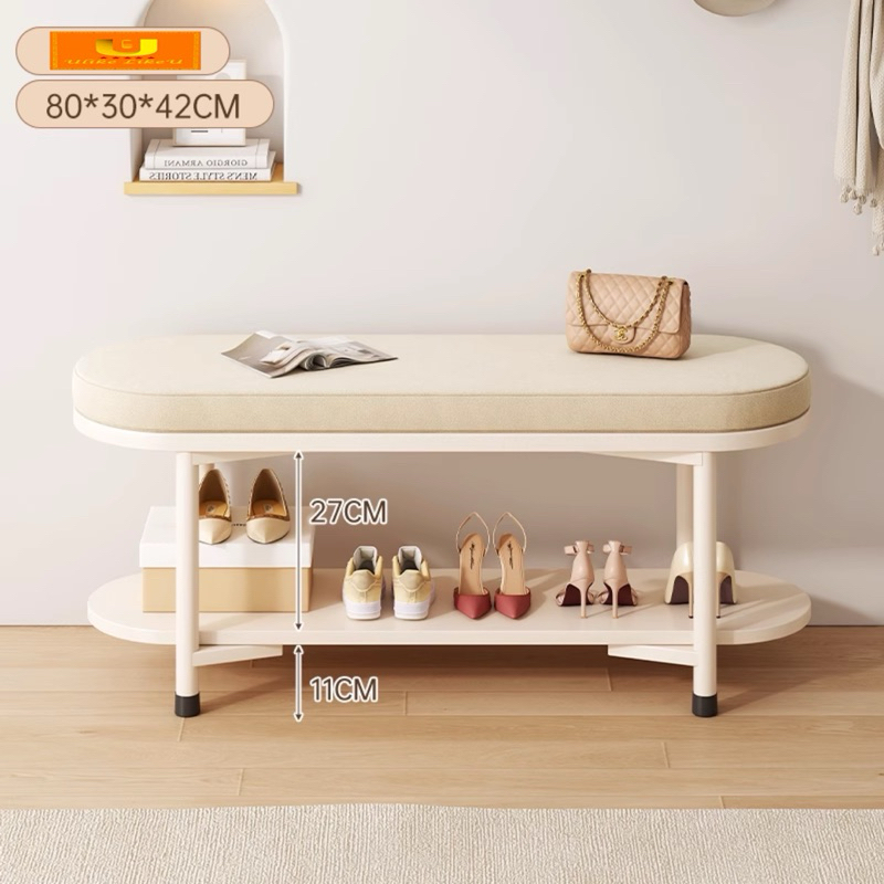 Shoe changing bench sitting type household long bench shoe rack door ...