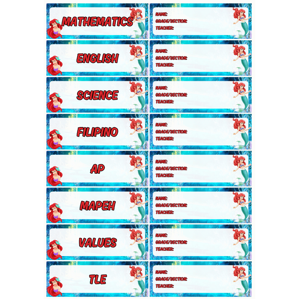 Subject Label sticker with Name label For School | Shopee Philippines