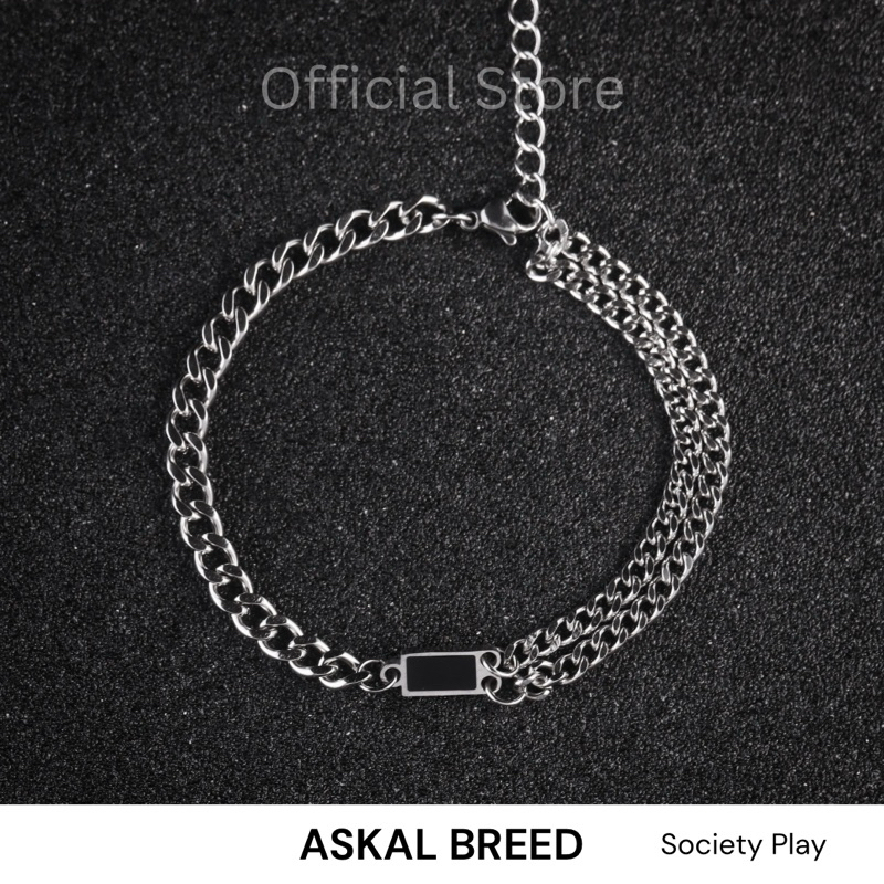 Askal Breed Small Black Charm Men Bracelet Stainless Steel Chain Non ...