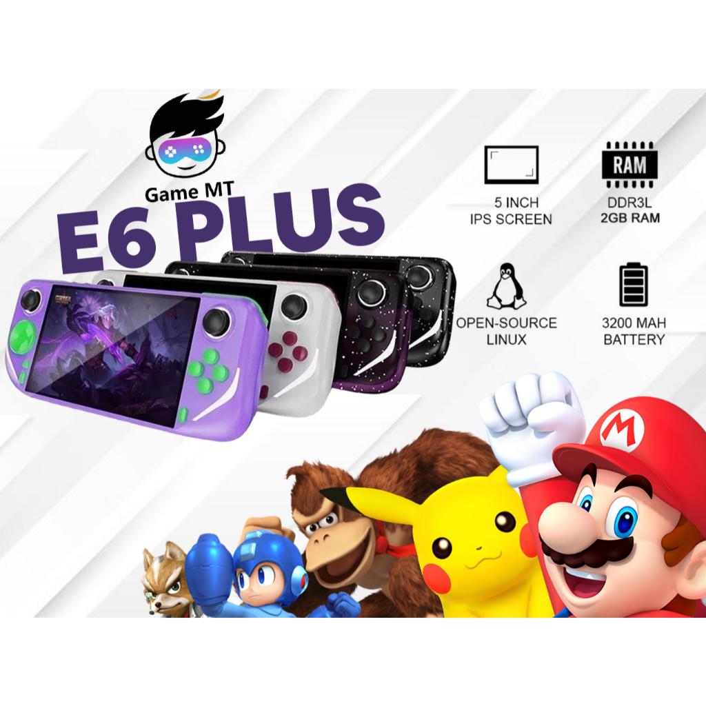 AlphaWolf | GAMEMT E6 Plus Portable Retro Handheld Game Console Linux System 5 inch IPS Touch ...