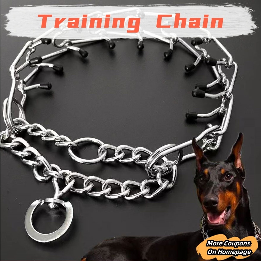 Dog Training Chain Detachable Prong Choker Iron Metal Choke Neck Leash ...