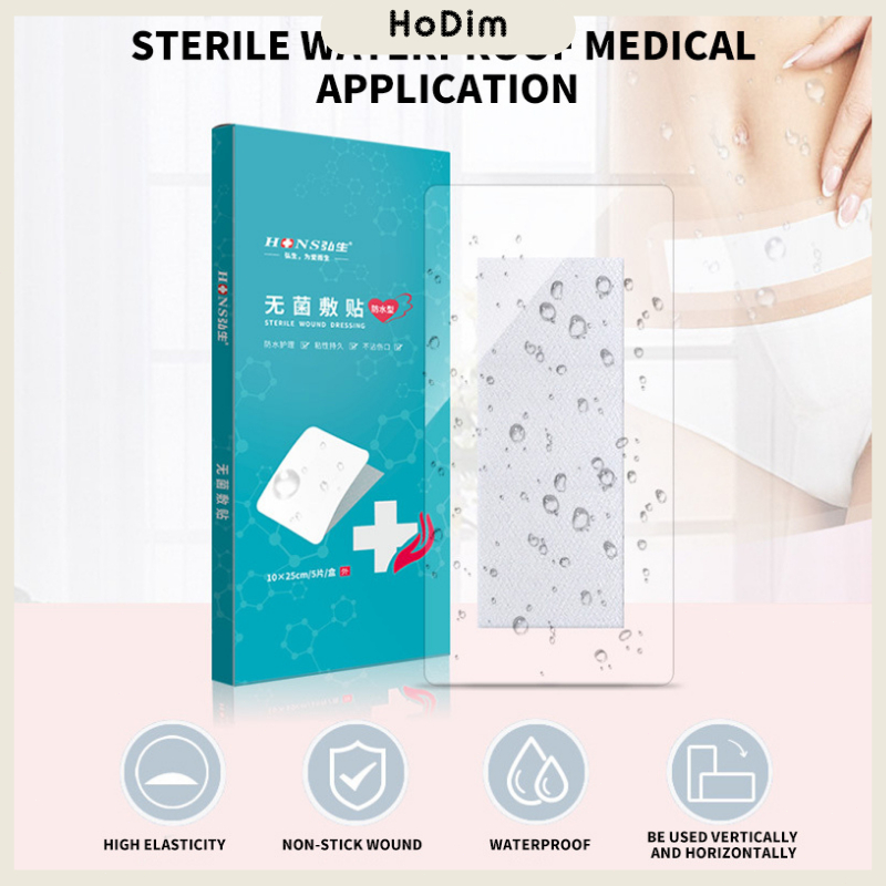 5Pcs Medical Sterile Wound Dressing Patch Waterproof Shower Patch ...