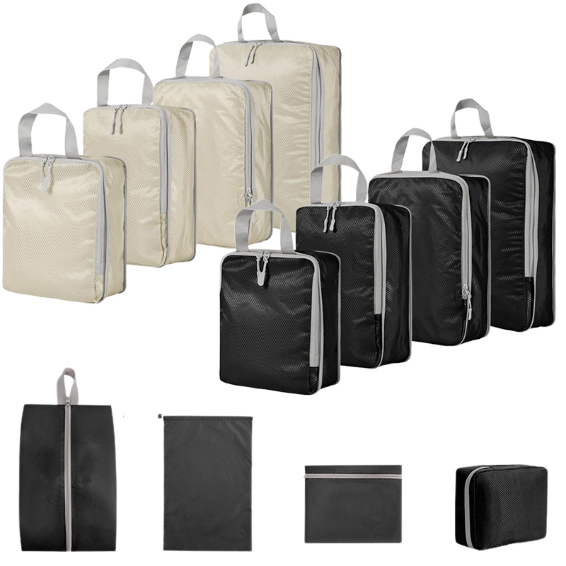 4pcs Travel Packable Bag Zipper Compression Packaging Cube Luggage ...