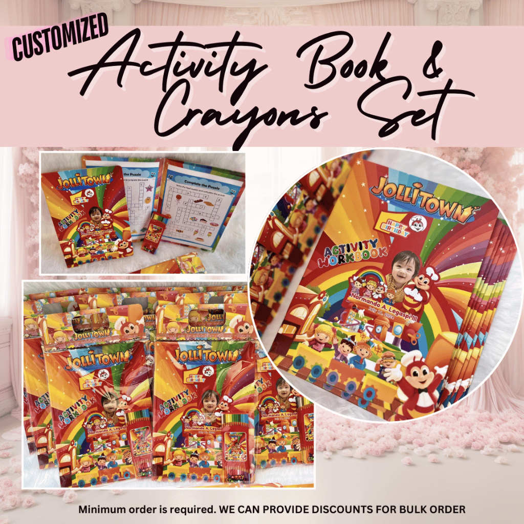 CUSTOM ACTIVITY BOOK AND CRAYON SET Souvenirs for Events Birthday ...