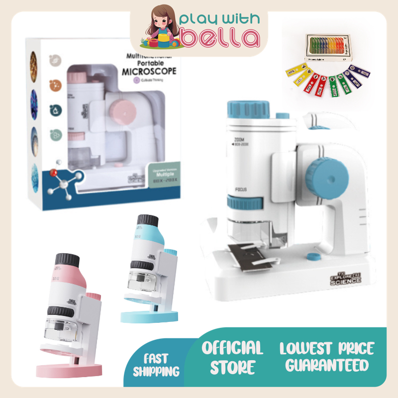 Science Microscope Mini Microscope Educational Toy Detachable Portable ...