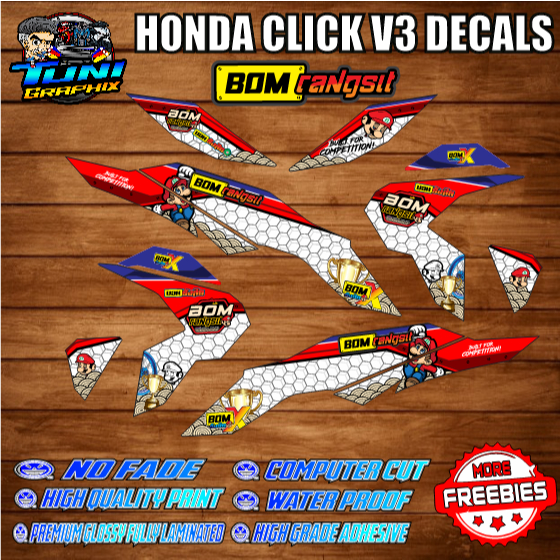 Honda Click V3 Boom Rangsit Indo Concept Decals Sticker | Shopee ...