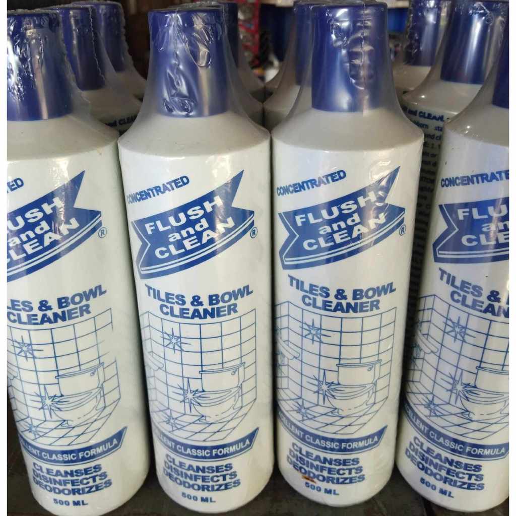 Flush and Clean Toilet and Bowl Cleaner (Blue 500ml) 1 Box (30 pcs ...