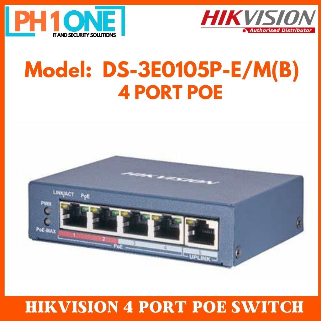 HIKVISION POE SWITCH 4 PORT DS-3E0105P-E/M(B) | Shopee Philippines