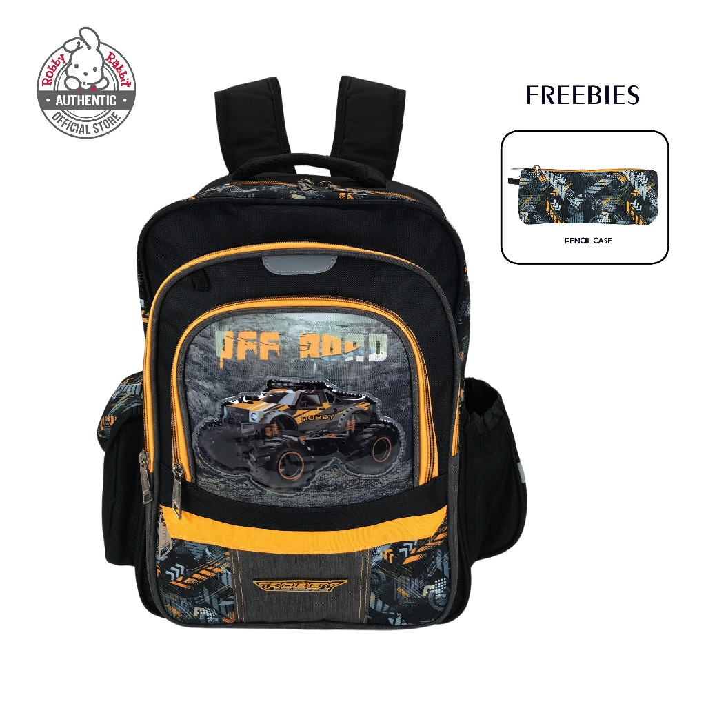 Robby Rabbit Off Road Backpack 16-Inch (Yellow, Black, Truck) | Shopee ...