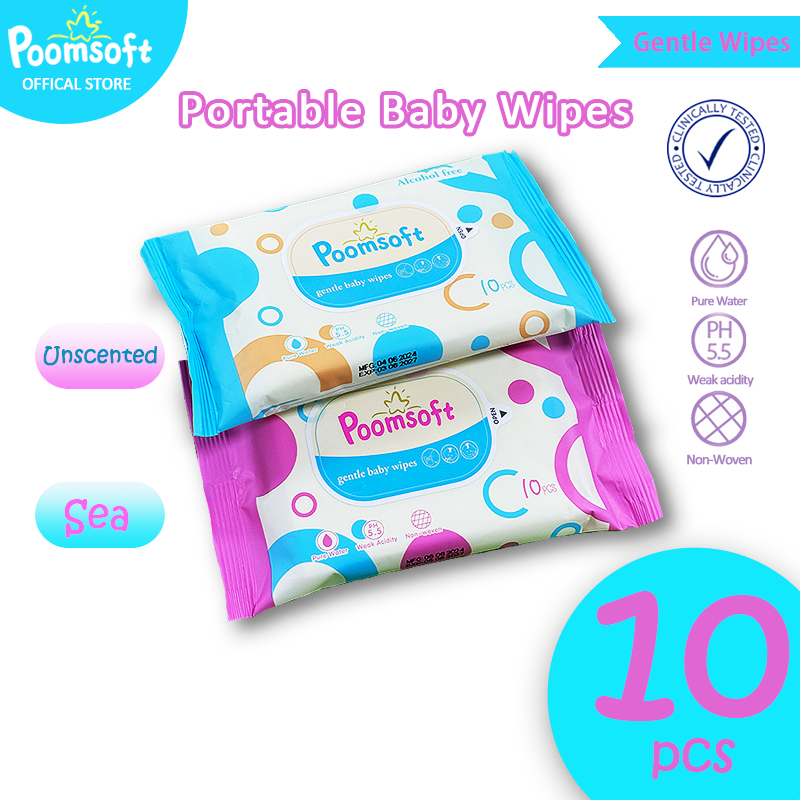 Poomsoft 10 Sheet x 1 Pack Sea Scented And Unscented Alcohol-Free ...