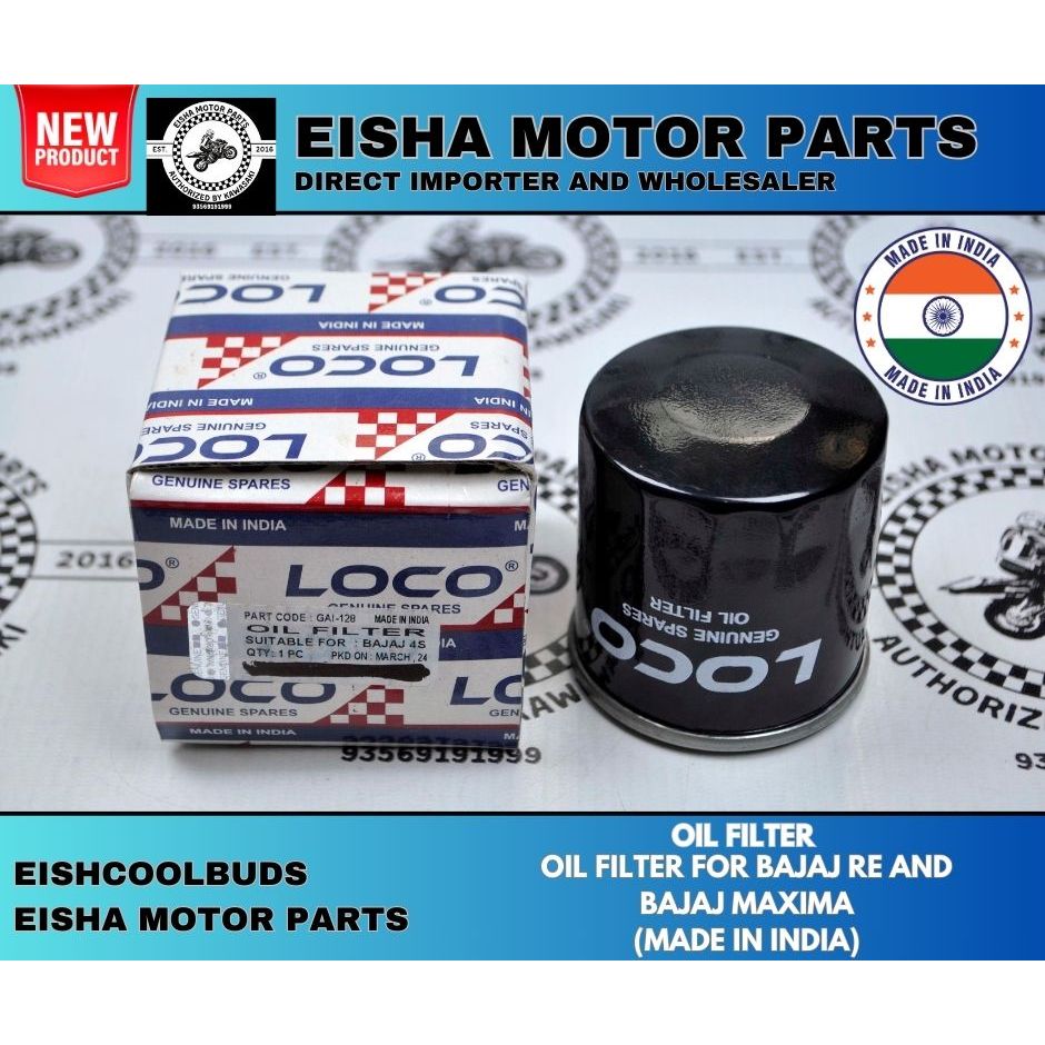 Oil Filter for Bajaj RE/MAXIMA motorcycle oil filter assembly bajaj re ...