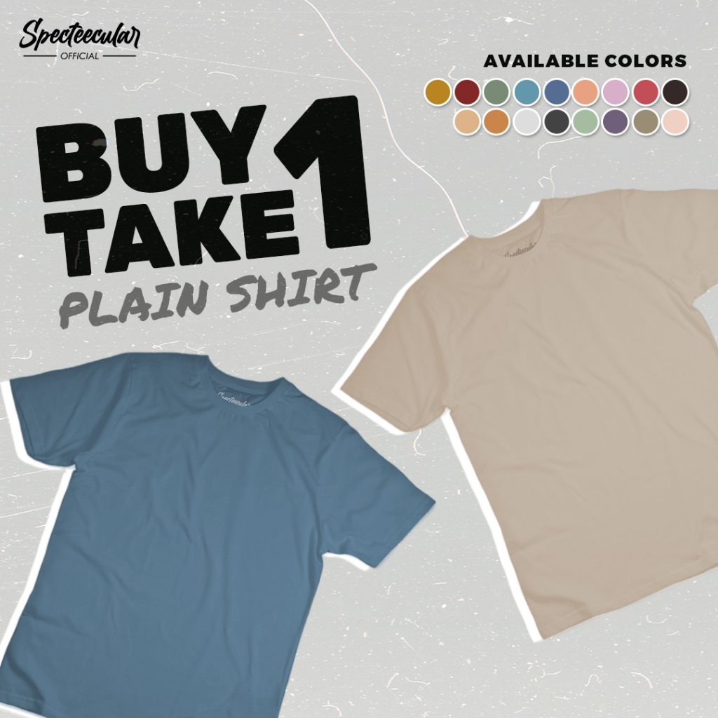 Specteecular Buy 1 Take 1 Plain New Colors Regular Fit Round Neck T ...