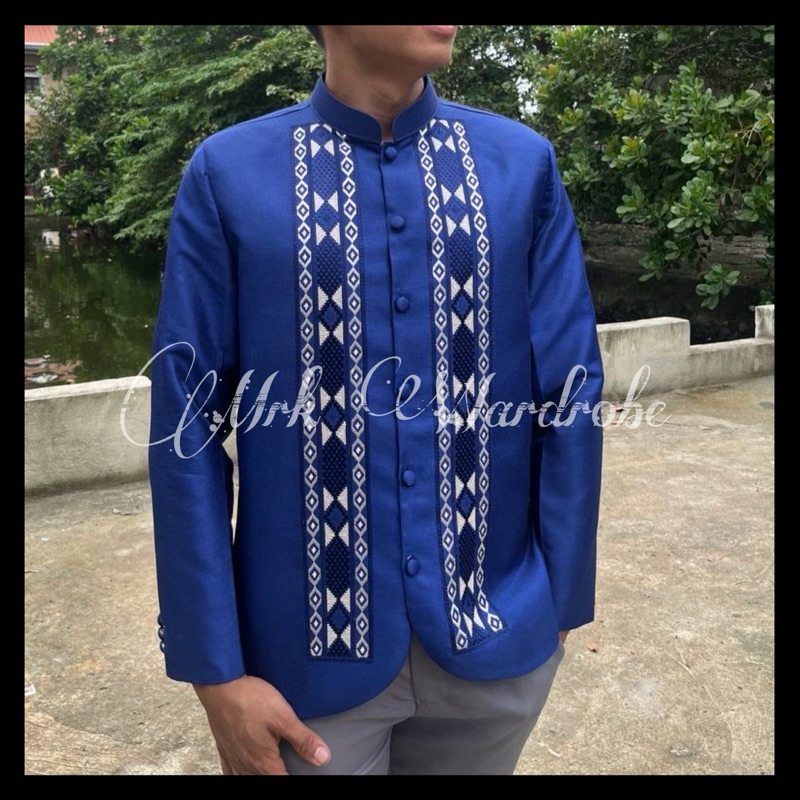 Royal Blue Gazaar Coat Barong | Shopee Philippines