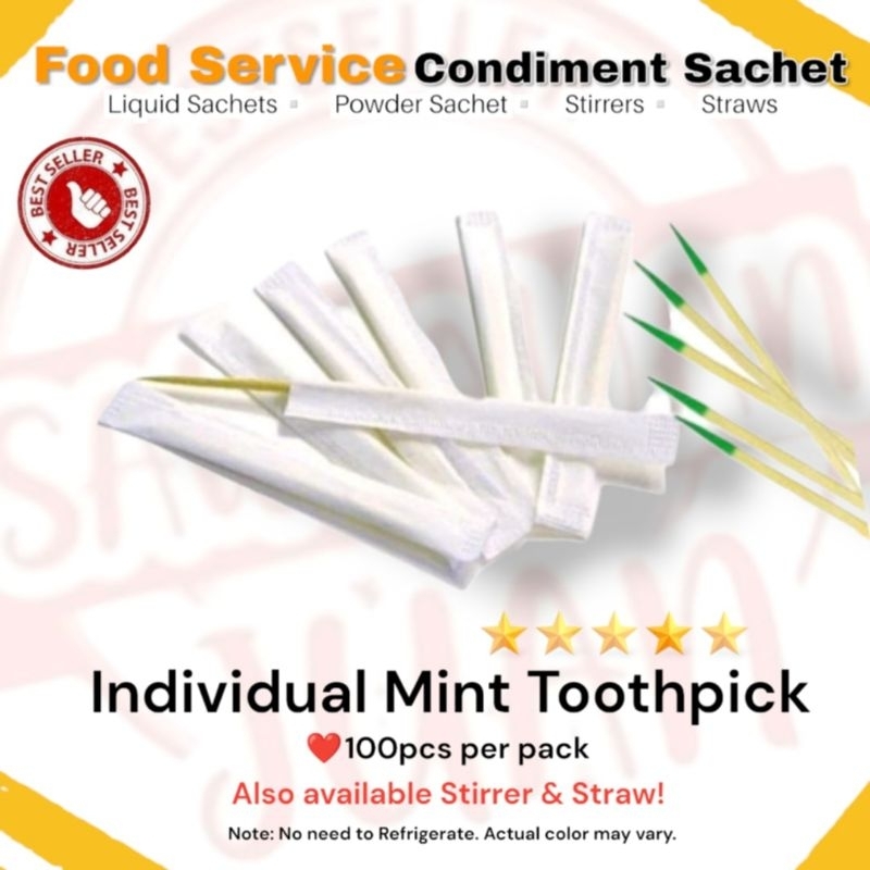 Individually pack Bamboo Mint Toothpick 100pcs per pack | Shopee ...