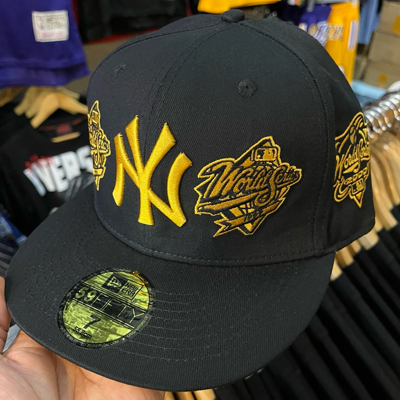 Closed cap fitted cap NY Wdesign black flat brim high quality | Shopee ...