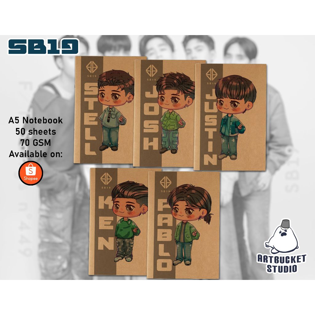 SB19 Chibi A5 Notebook | Josh, Stell, Ken, Pablo, Justin, A'tin - PPOP ...