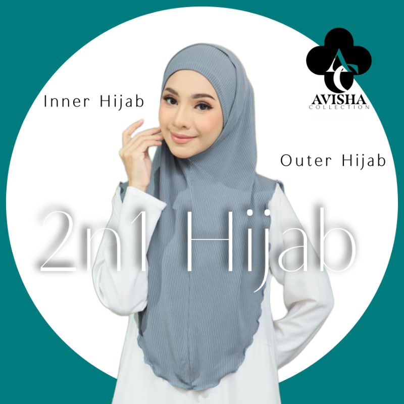 AVI.SHA Syria with Heart Pendant 2n1 Knitted 2x1 Instant Hijab | Shopee ...