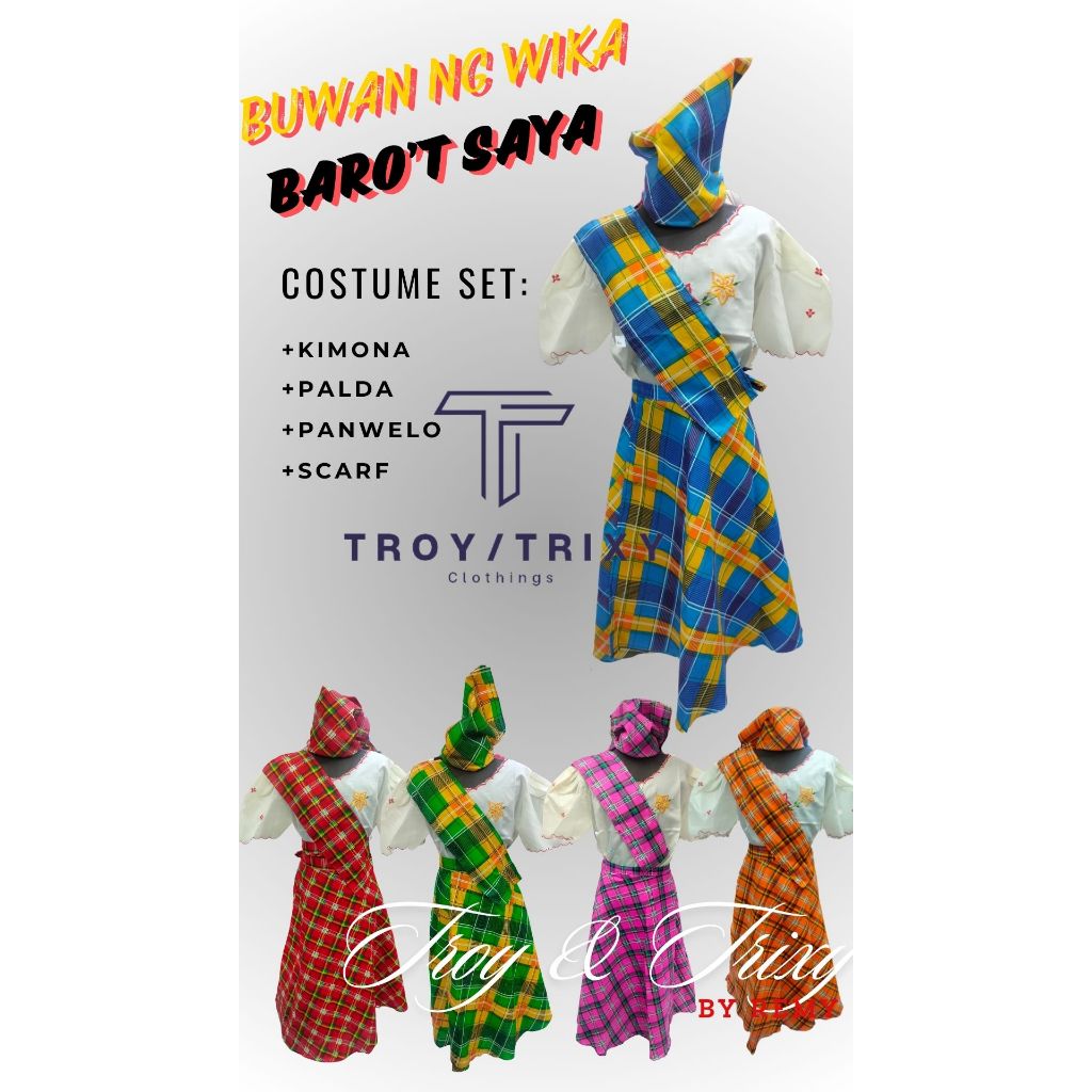Baro't saya costume set for kids | Shopee Philippines