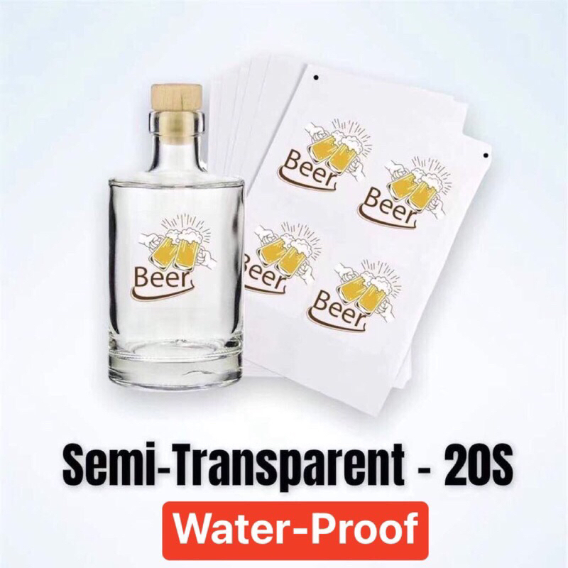 Semi-Transparent | A4 size Water-proof adhesive vinyl sheet Sticker ...