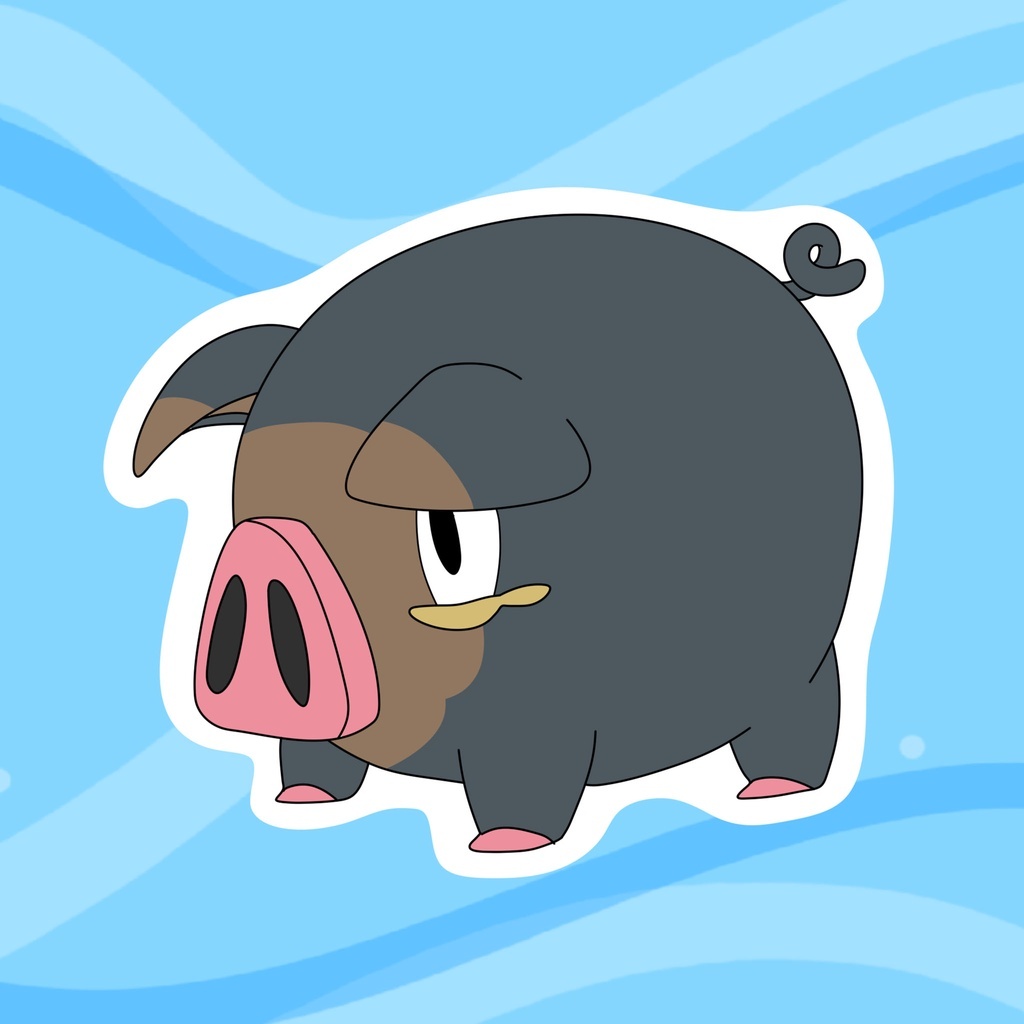 SSKAIT Lechonk Waterproof funny pokemon mood die cut sticker | Shopee ...