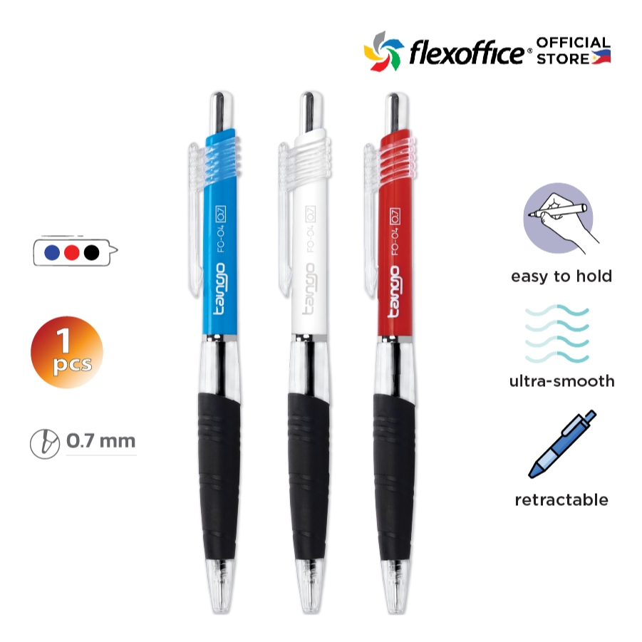 FlexOffice Tango Ballpoint Pen 0.7mm - 1pc/OPP - Black/Blue/Red - FO-04 School/Office Supplies ...