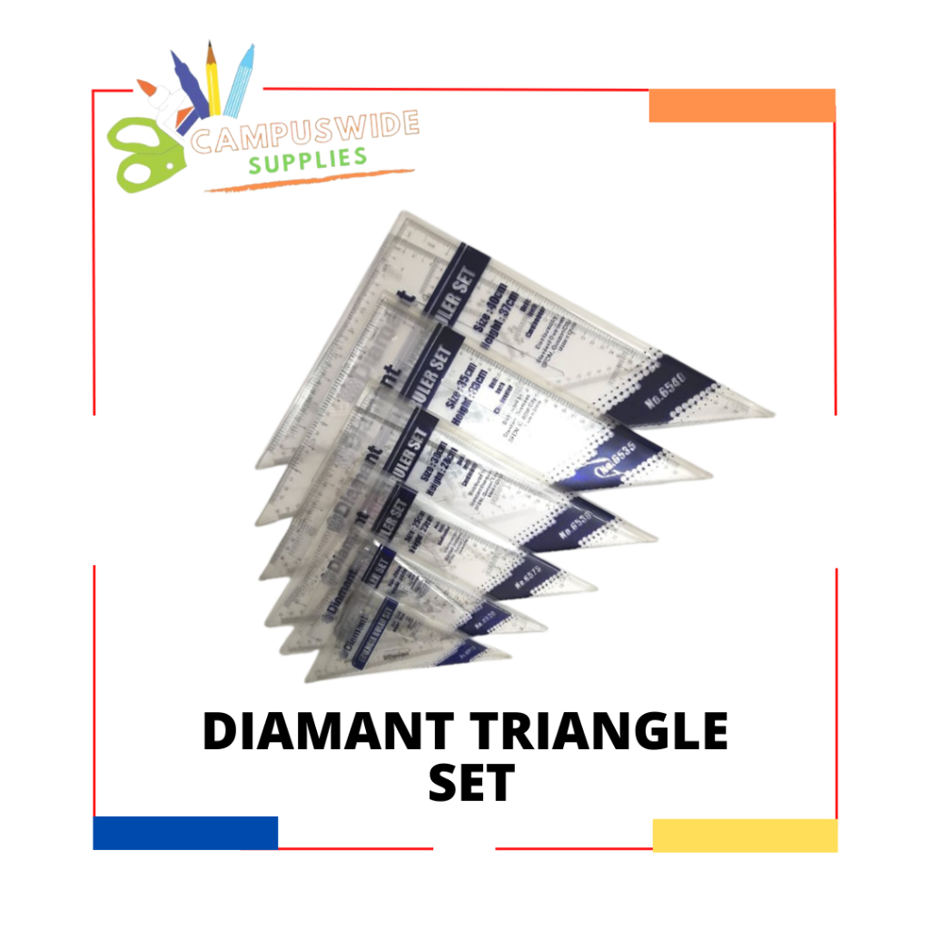 DIAMANT / DELI Triangle Ruler Set (Set of 45x45 and 30x60) | Shopee ...