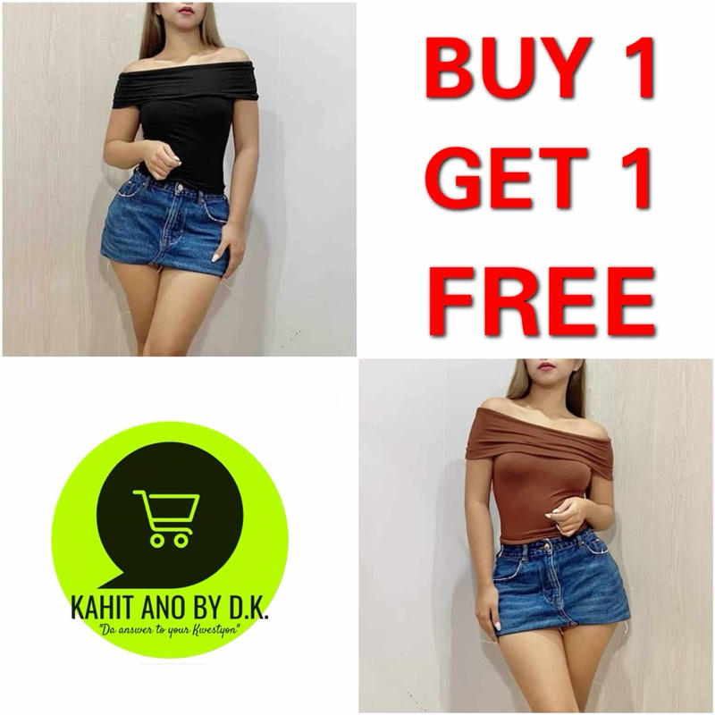 BUY 1 TAKE 1 | OLIVIA TWO-WAY SLIM FIT FULL LENGTH TOP (Off Shoulder ...