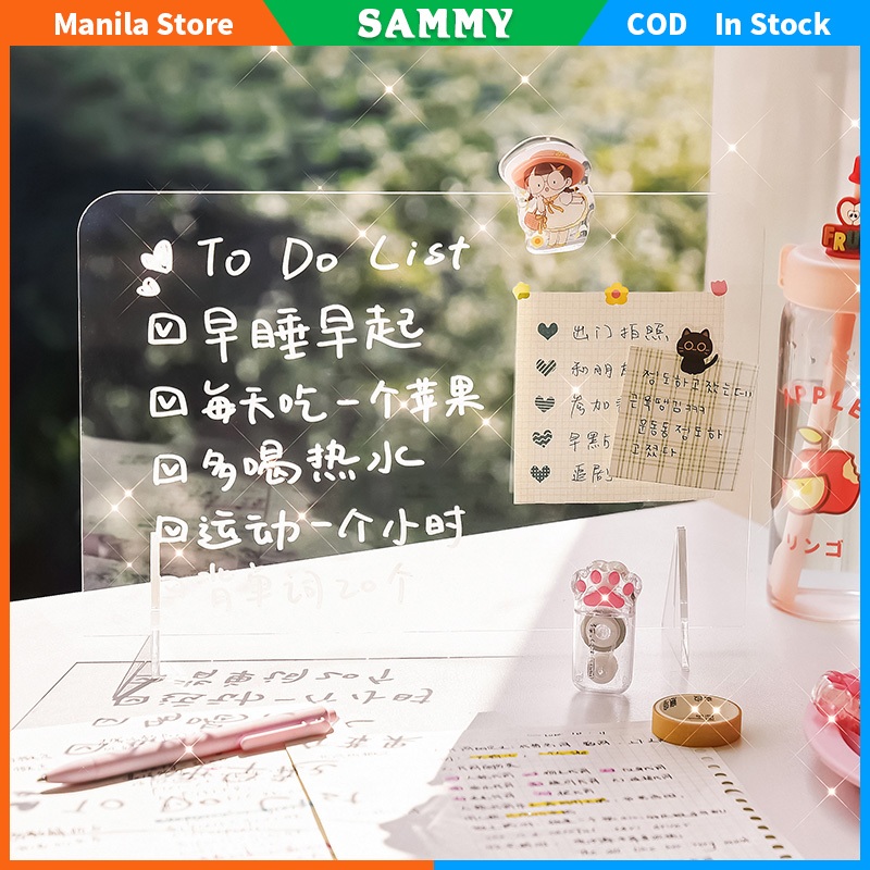Acrylic Portable Whiteboard Clear Desk Memo Creative Sketch Pad Student ...