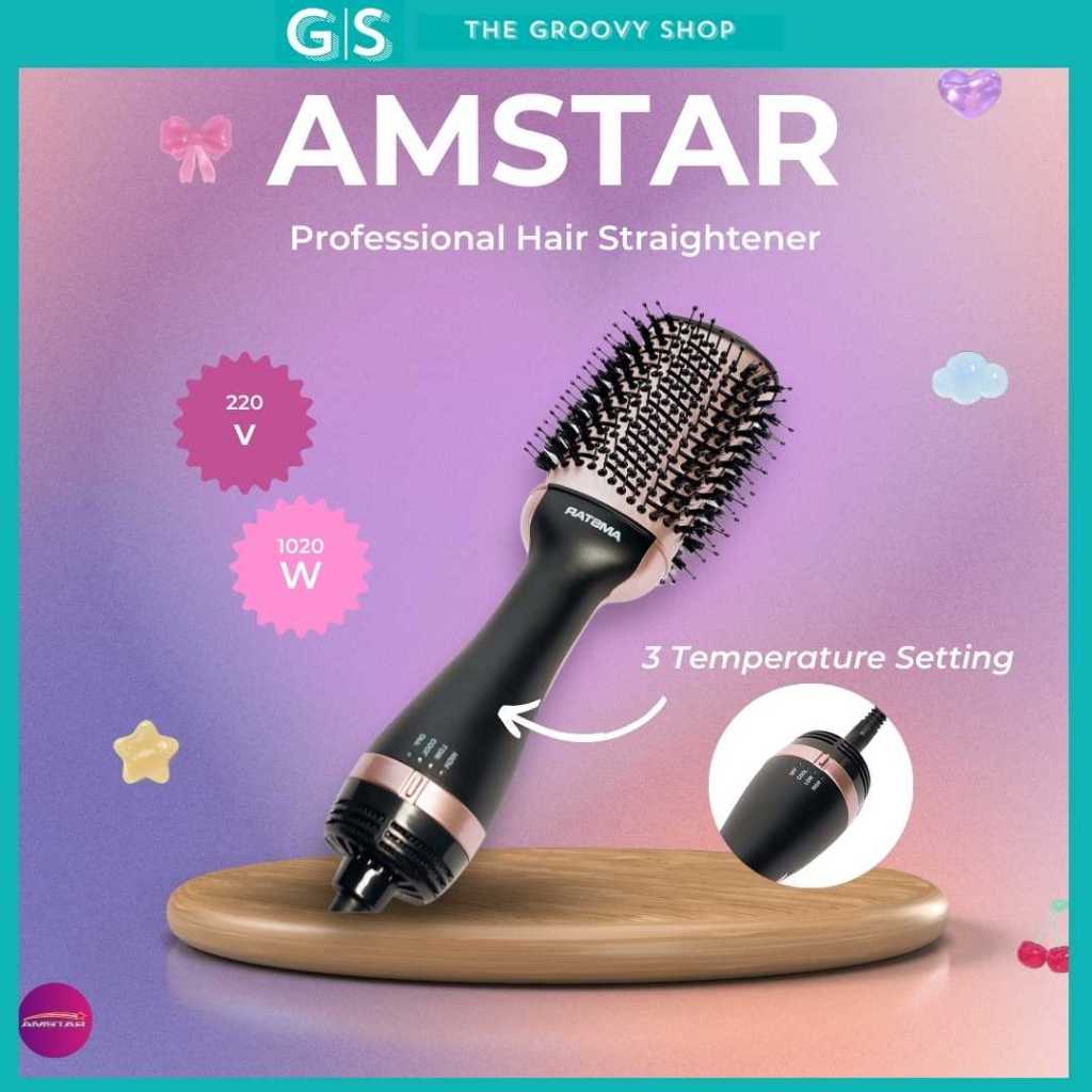 Amstar Hair Dryer Brush Blower Brush Hot Air Brush Heated Volumizing ...