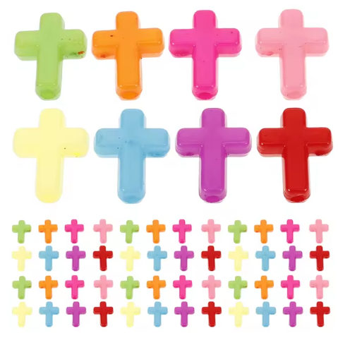 50PCS MINI Cross plastic beads DIY Christening Baptism | Shopee Philippines