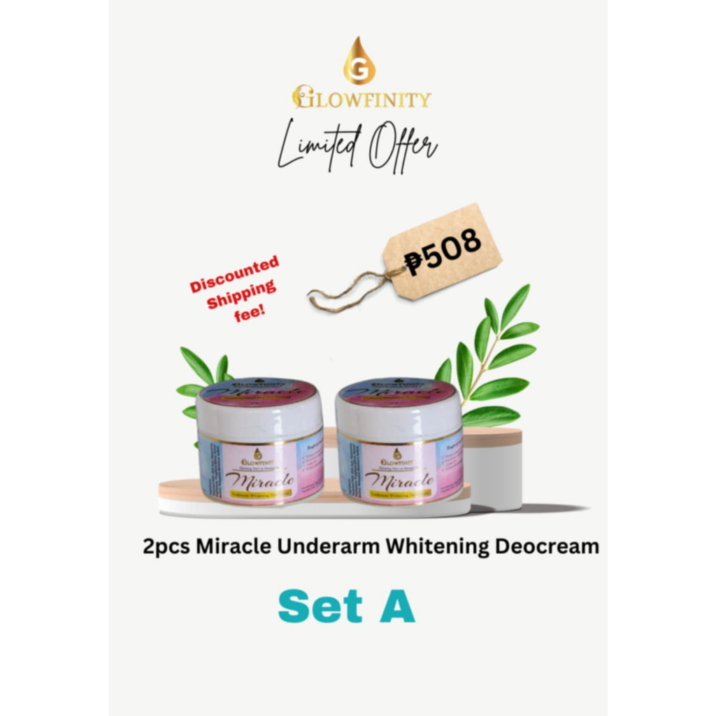 Glowfinity Cosmetics Set A (Miracle Underarm Whitening Deocream ...
