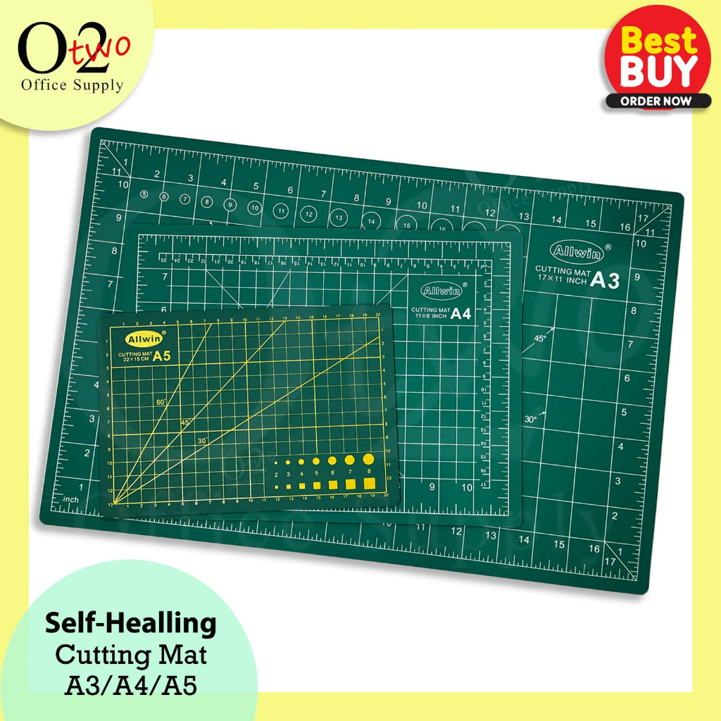 Cutting Mat Self Healing PVC Double Sided A3/A4/A5 Size (ALLWIN ...