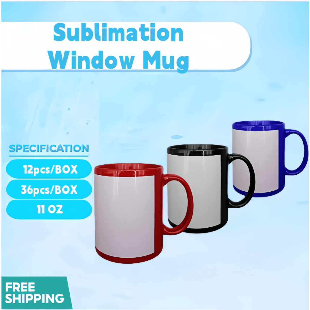 Full Color Mug with White Print 11oz Window Mug Sublimation Printable ...